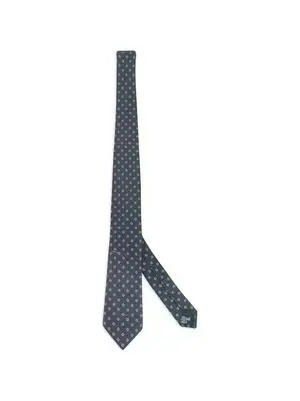 Giorgio Armani Geometric-pattern Silk Neck Ties - Blue