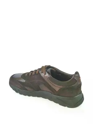 Santoni Panelled Leather Sneakers