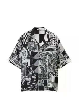 Versace Printed Silk-twill Regular Shirt