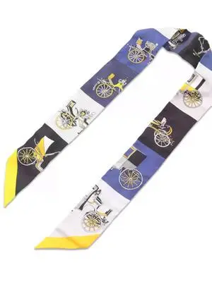 Hermès 2020s Voitures Exquises Ribbon Scarf - Blue