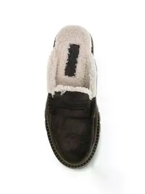 PEDRO GARCIA Savy Shearling-lined Suede Mules