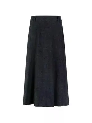 DOUUOD Check-pattern A-line Mini Skirt - Grey