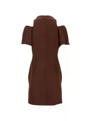 Federica Tosi Cut-out Cowl-neck Mini Dress - Brown