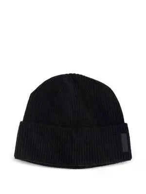 Giorgio Armani Ribbed-knit Cashmere Beanie Hat - Black