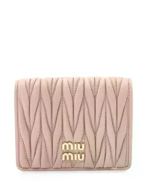 Miu Miu 2020s Matelassé Bi-fold Wallet - Neutrals