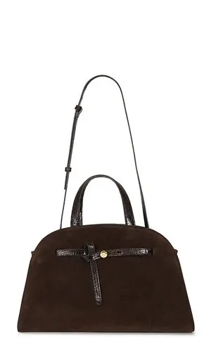 Tory Burch Romy Suede Bauletto Bag - Chocolate