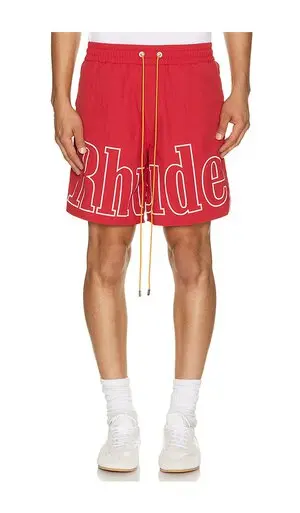 Rhude Logo Track Short - Red