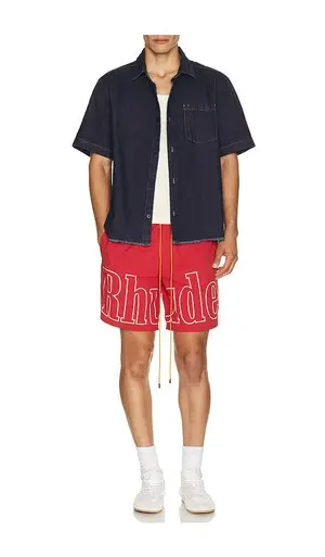 Rhude Logo Track Short