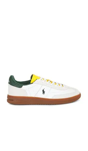 Polo Ralph Lauren Bedford Leather And Suede Low Top Sneaker - White