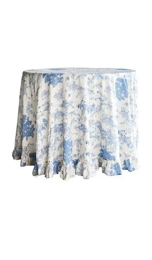 FRIEND OF MINE Toile Round Tablecloth - Blue