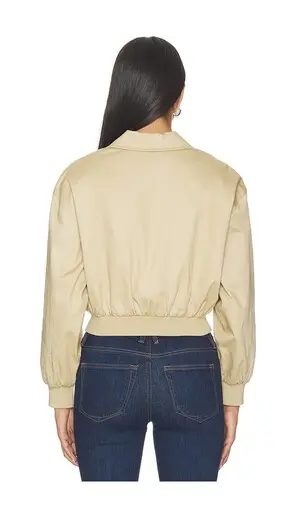 Good American Twill Cropped Bomber Jacket