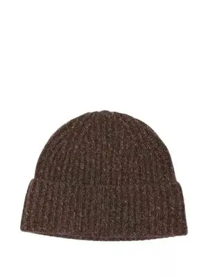 LISA YANG Ribbed-knit Beanie Hat - Brown