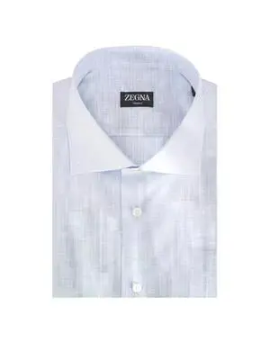 Zegna Micro-check Shirt - Blue
