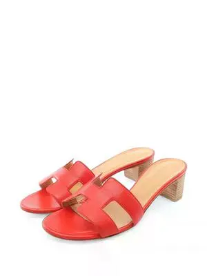Hermès 2010s Oasis H-strap Sandals - Red