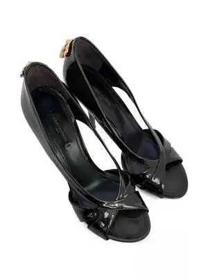 LOUIS VUITTON Patent Leather Lock-detail Pumps