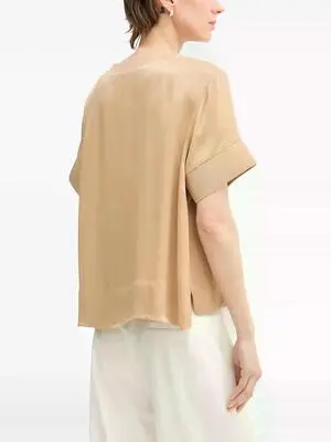 Sisley Short-sleeve Satin Top