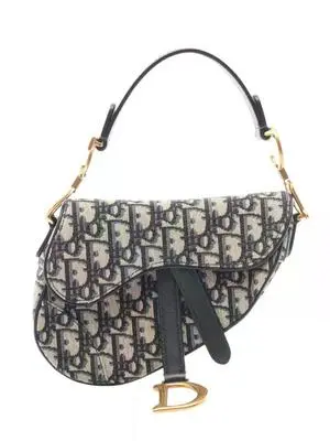 Dior 2000-2026 Mini Oblique Canvas Saddle Bag Satchel - Blue