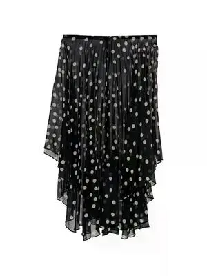 Stella McCartney Polka-dot Plissé Skirt - Black
