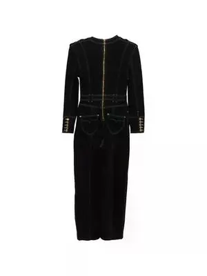 Balmain V-neck Denim Jumpsuit