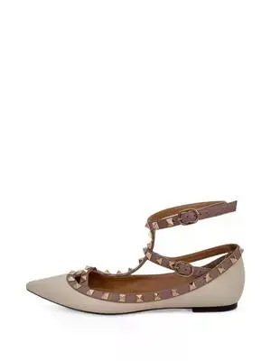 Valentino Garavani Rockstud Caged Ballet Flats - Neutrals