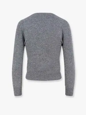 Miu Miu Wool Sweater With Logo Inlay
