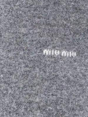 Miu Miu Wool Sweater With Logo Inlay