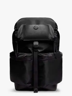 Moncler Kenton Drill Nylon Backpack With Logo Patch - Black