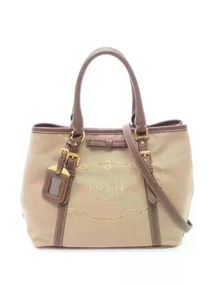 Prada 2000s Logo Jacquard Tote Bag