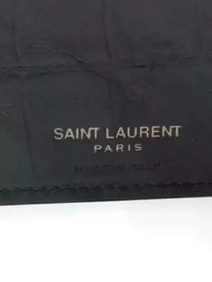 Saint Laurent Monogram Croc-effect Wallet