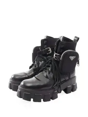 Prada Monolith Re-nylon Ankle Boots - Black