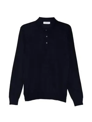 GRAN SASSO Long-sleeve Polo Collar Sweater - Blue