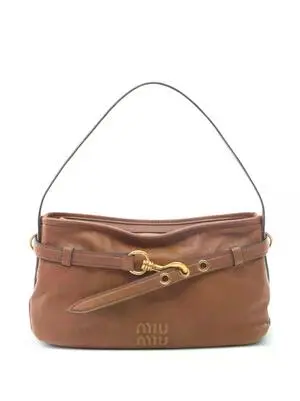 Miu Miu Leather Aventure Shoulder Bag - Brown