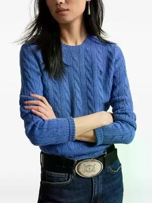 Polo Ralph Lauren Cable-knit Logo-embroidered Sweater - Blue