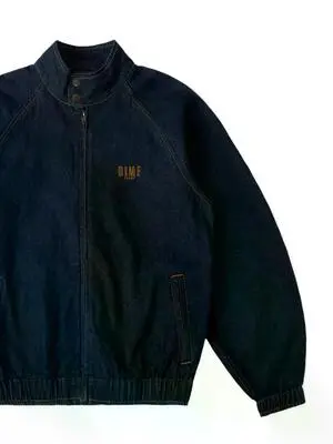 DIME Logo-embroidered Raglan-sleeve Denim Jacket - Blue