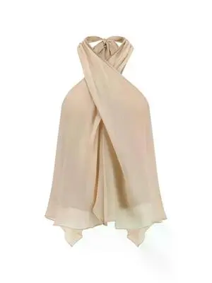 OUDE WAAG Halter-neck Double-layer Top