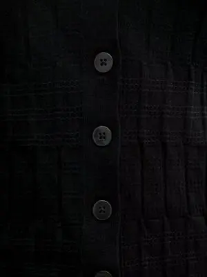 Sisley Check-knit Button-up Cardigan