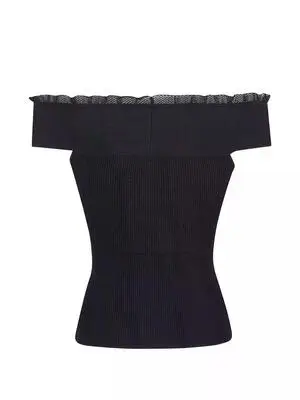 Elisabetta Franchi Off-shoulder Ribbed-knit Top