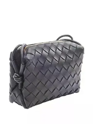 Bottega Veneta 2012-2026 Mini Lambskin Intrecciato Loop Camera Bag Crossbody Bag - Blue