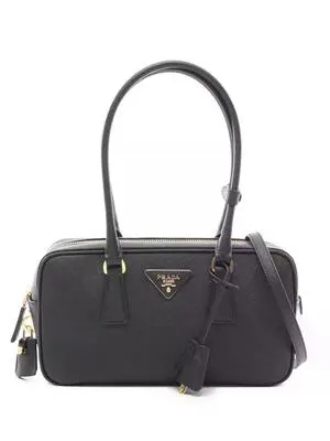 Prada 2010-2026 Saffiano Lux Bauletto Satchel - Black