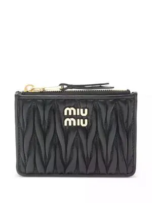 Miu Miu Matelassé Card Case - Black