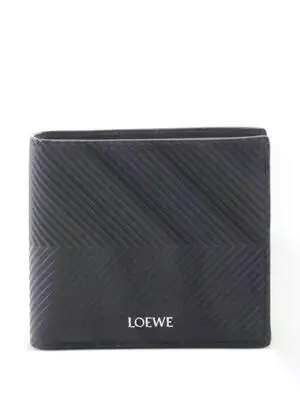 Loewe 2020s Chevron-pattern Bifold Wallet - Black