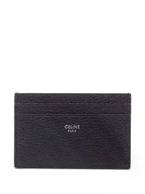 Celine 2020s Medium Grained Leather Card Holder - Black