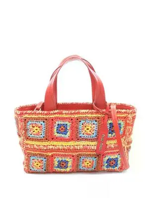 Miu Miu 2010s Crochet Patchwork Tote Bag - Red