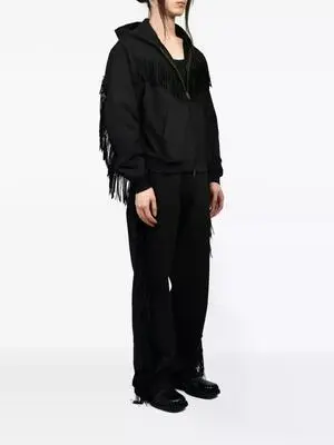 AUSTIN POST Fringed Zip-up Hoodie