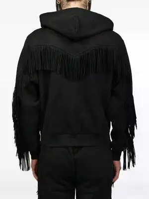 AUSTIN POST Fringed Zip-up Hoodie