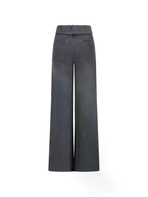 OUDE WAAG Washed Drawstring Wide-leg Trousers
