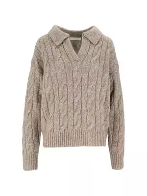 ELEH Cable-knit Sequin-embellished Sweater - Grey