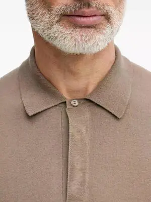 Sisley Polo-collar Long-sleeve Polo Shirt