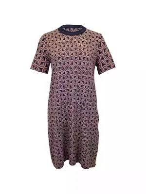 Max Mara Geometric-motif Lurex Dress - Blue