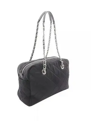 Prada 2013-2026 Impuntu Tessuto Chain Shoulder Bag - Black